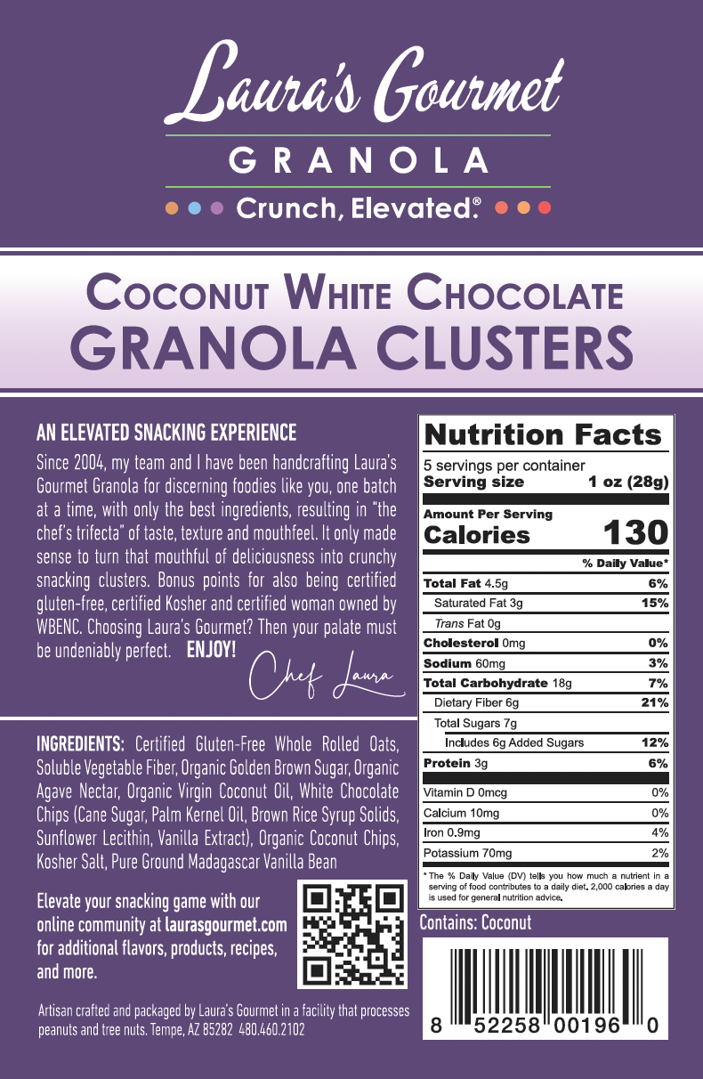Delicious Cluster Coconut Granola | White Chocolate Drizzle – Laura's ...